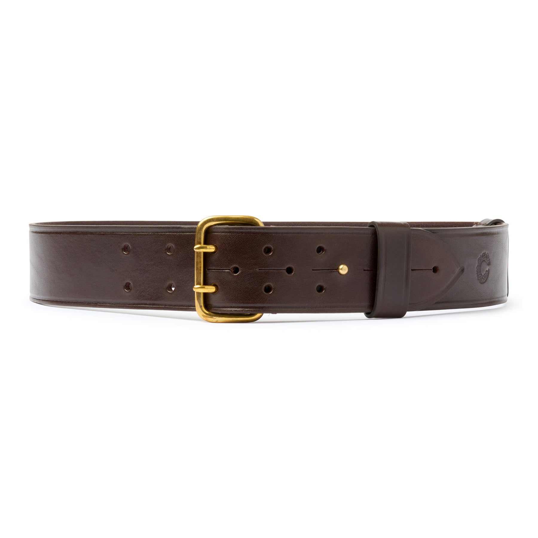 CROOTS LTD Vintage Leather Sam Brown Belt – Dark Brown For Sale. #119100